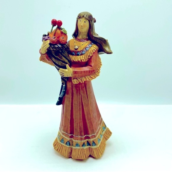 Accents | Carved Resin Native American Woman With Cornucopia | Poshmark